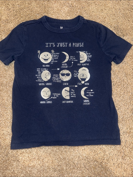 GAP | Shirts & Tops | Gap Navy Its Just A Phase Moon Phases Graphic Tee ...